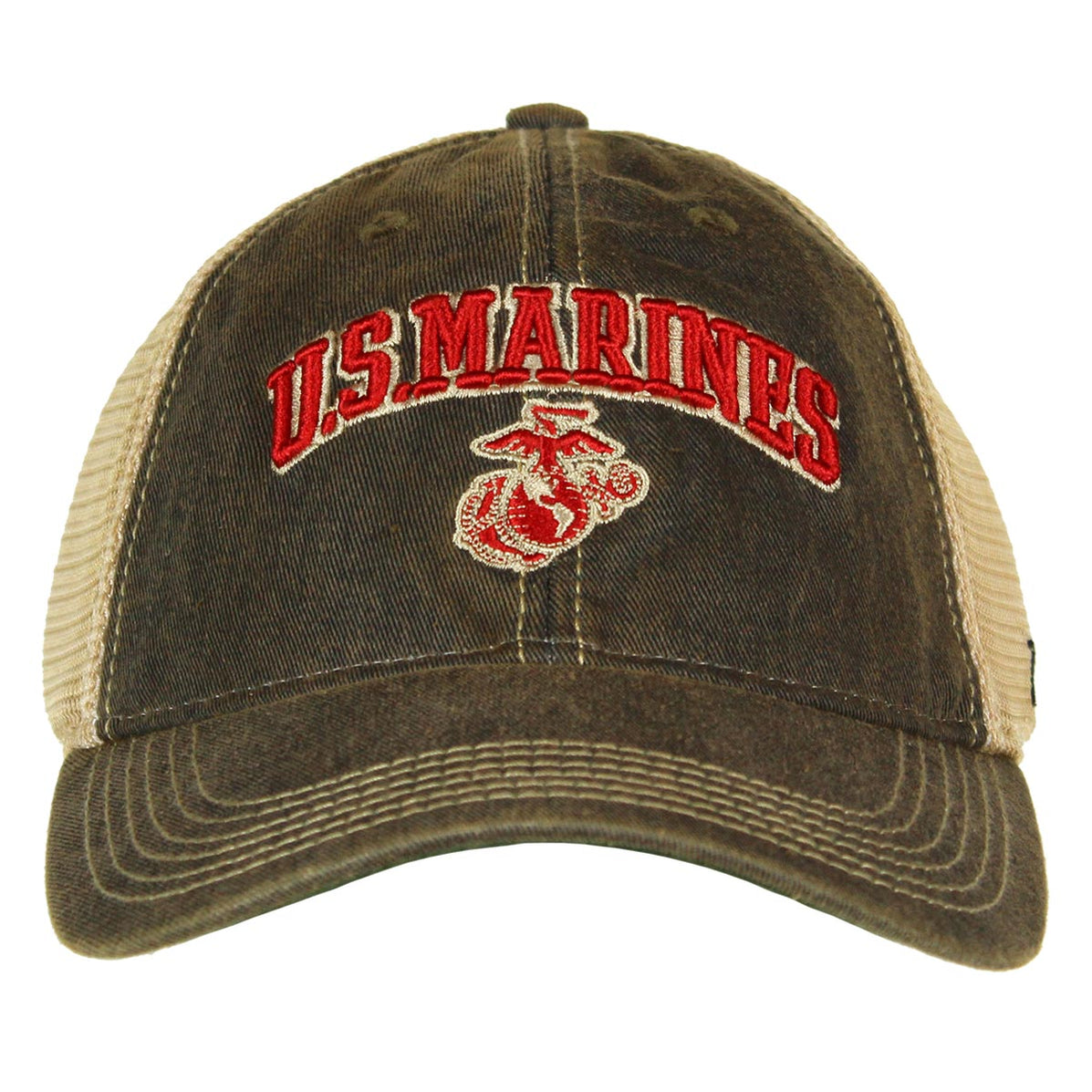 USMC Stretch Fit Trucker Cap Vintage Black — 7.62 Design